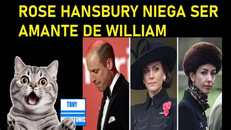 ACUSADA DE SER AMANTE DEL PRÍNCIPE WILLIAM ROSE HANBURY DESMIENTE LOS