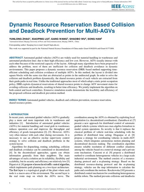 dynamic resource reservation based collision and deadlock prevention for multi agvs pdf