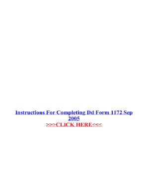 Fillable Online Instructions For Completing Dd Form 1172 Sep 2005 Fax