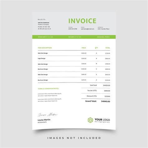 Plantilla De Factura Editable Vector Premium