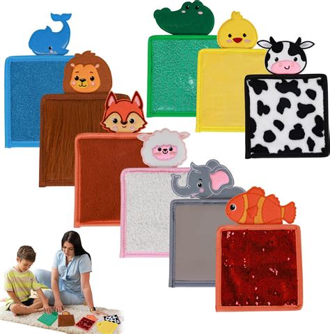 Juego de 10 tapetes sensoriales para niños autistas azulejos