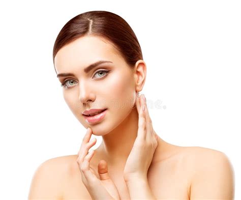Femme Avec Beauté Visage Visage Peau Portrait Concept De Beauté