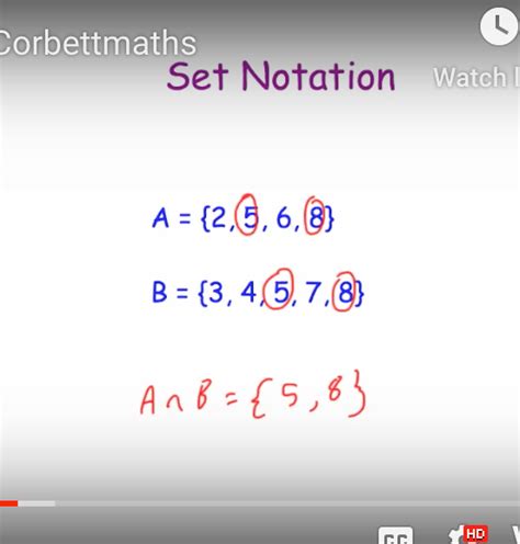 set notation video corbettmaths