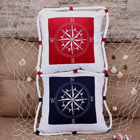 Housse de coussin Boussole Décor Marin Treasures For Home
