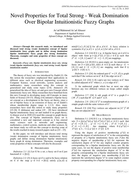 pdf novel properties for total strong weak domination over bipolar intuitionistic fuzzy graphs
