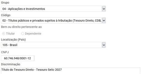 Como Declarar Tesouro Direto No Imposto De Renda 2024
