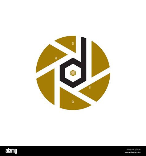 Letter D Lens Logo Design Vector Isolated On White Background Stock