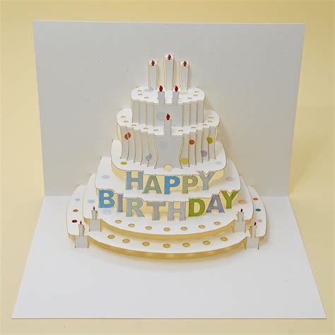 Happy Birthday Cake Pop Up Card Bigamart