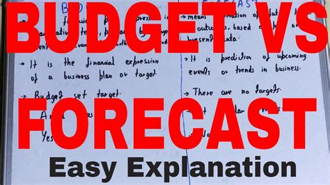 Budget Vs Forecast Difference Between Budget And Forecast Budget And