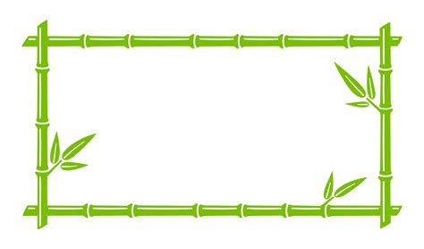 Green Bamboo Trunk Rectangle Frame Natural Text Box Bamboo Branch