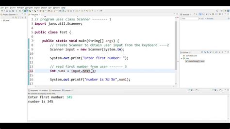 program of scanner class in eclipse ide youtube