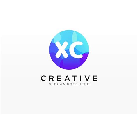 Xc Initial Logo With Colorful Circle Template Vector Vector