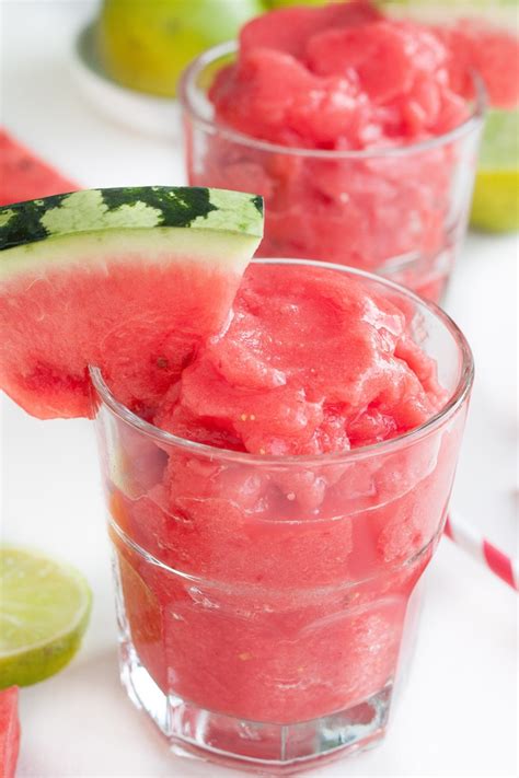 3 Zutaten Wassermelonen Erdbeer Slush Mit Limette
