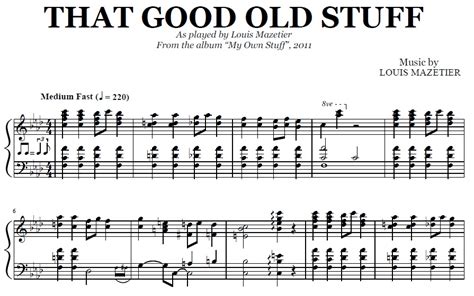 That Good Old Stuff Louis Mazetier Sheet Music PDF Transcription