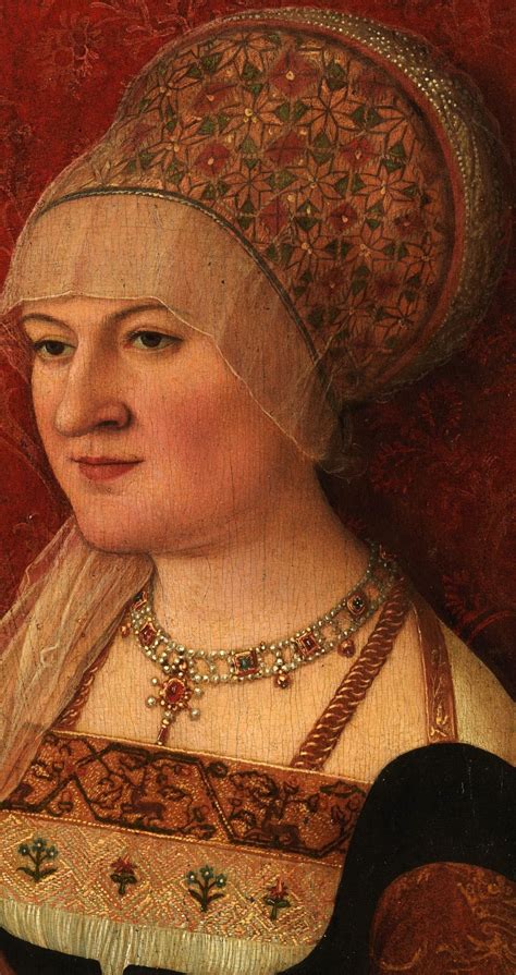 A Painting Of A Woman Wearing A White Hat And Dress With Gold Trimmings
