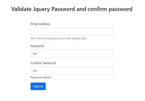 How To Validate Password And Confirm Password Using Jquery ImpulsiveCode