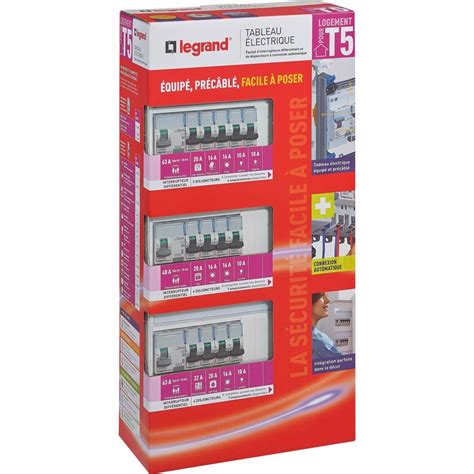 Tableau electrique legrand pré équipé 3 rangées 39 modules