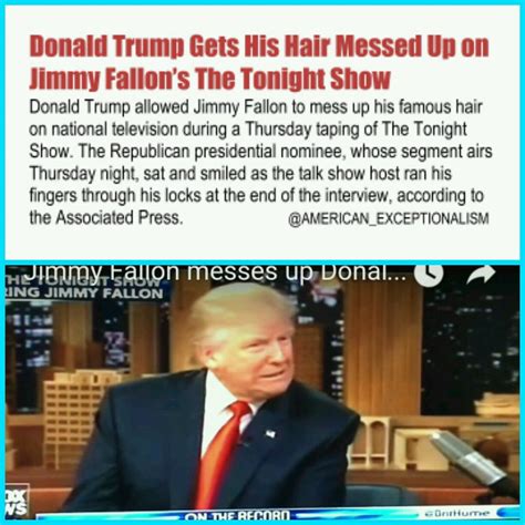 Jimmy Fallon Ruffles Donald Trump Hair On The Tonight Show Itv News