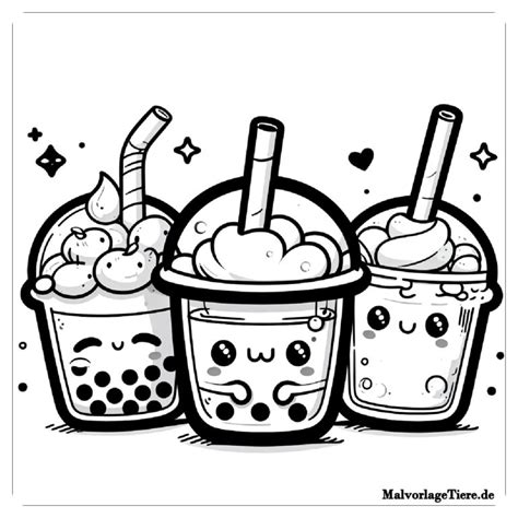 Bubble Tea Zum Ausmalen By Malvorlagetiere De