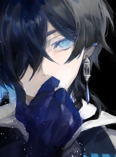 Awasome Anime Guy With Black Hair And Blue Eyes References