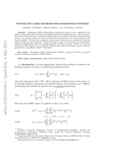 symplectic gark methods for hamiltonian systems deepai