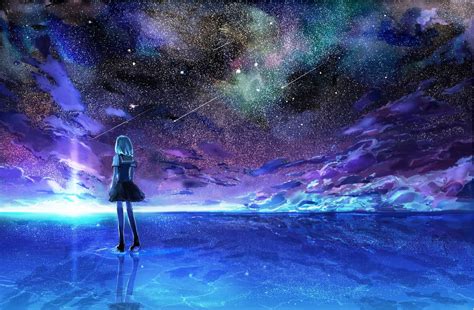 Anime Starry Night Wallpapers Wallpaper Cave
