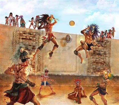 The Ball Game Of Aztecs Mayan Art Ancient Mayan Aztec Art