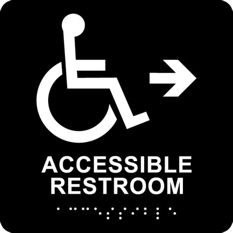 Directional Accessible Restroom Sign With Braille Save 10
