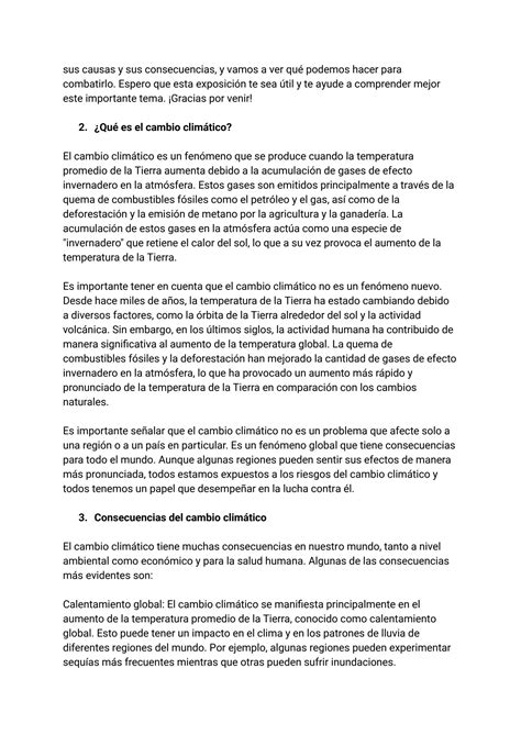 Solution El Cambio Clim Tico Studypool