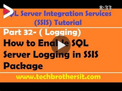 SSIS Tutorial Part 32 How To Enable SQL Server Logging In SSIS Package