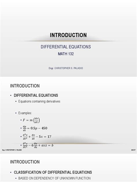 lecture 1 differential equation pdf partial differential equation equations