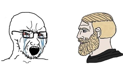 crying wojak vs chad Meme Template Piñata Farms The best meme