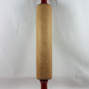 Vintage Red Handle Rolling Pin Etsy
