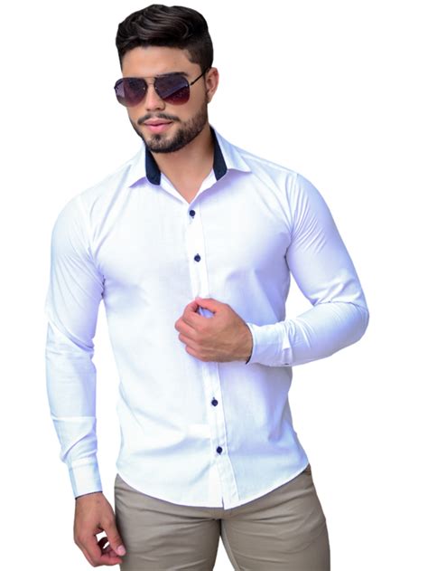 Camisa Social Masculina Branca Slim Atelier Yuwa Ciao Jp