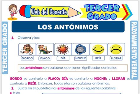 Que Son Los Antonimos Y Ejemplos Abc Fichas