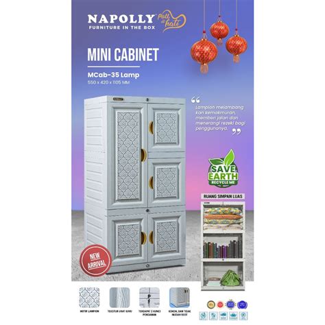 Jual Lemari Baju 2 Pintu Plastik Napolly Putih Minimalis 3 Susun