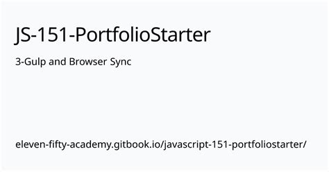 3 Gulp And Browser Sync JS 151 PortfolioStarter