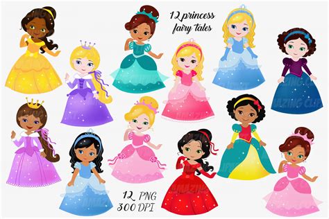 Bundle Cute Princess Clipart Princesses Illustrations The Best Porn