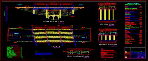 Planos De Plano General De Un Puente En DWG AUTOCAD Puentes Obras