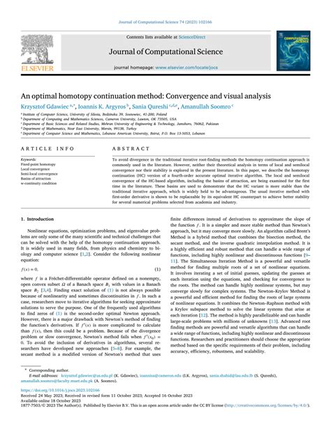 pdf an optimal homotopy continuation method convergence and visual analysis