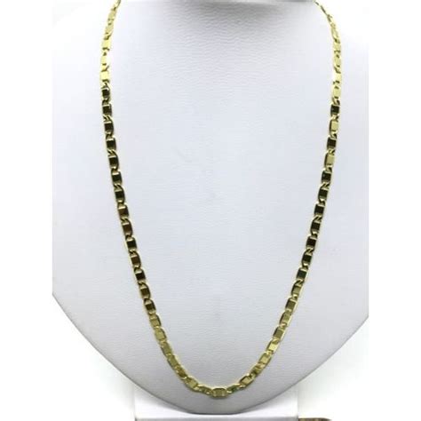Corrente Masculina Piastrine Cordão 60cm Folheado A Ouro 18k Submarino
