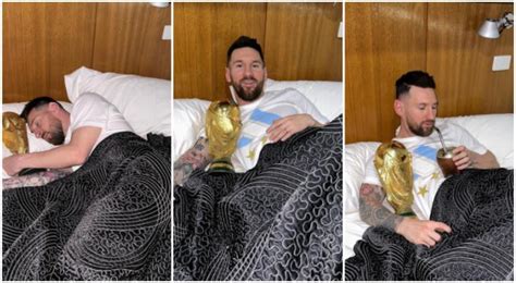 La emoción a tope Mostró Messi que durmió con la copa Puente Libre