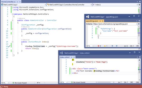 how to read appsettings json in net core controller f