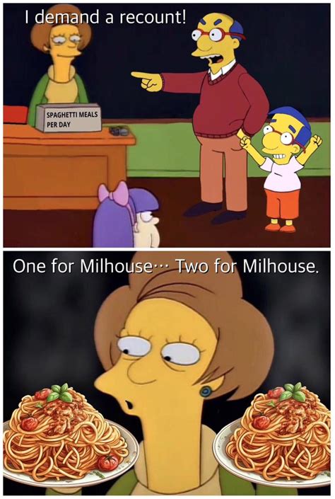Spaghetti Recount I Don T Like The Idea Of Milhouse Having Two