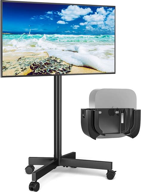 Soporte de piso rodante para carrito de TV móvil con Apple TV Roku