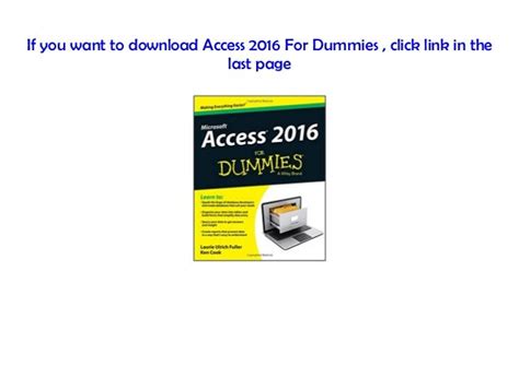 access 2016 vba programming for dummies pdf