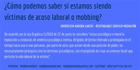 Acoso laboral atendido por el Servicio de Mediación Mobbing Madrid