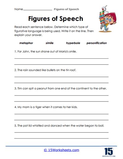 Figures Of Speech Worksheets 15 Worksheets