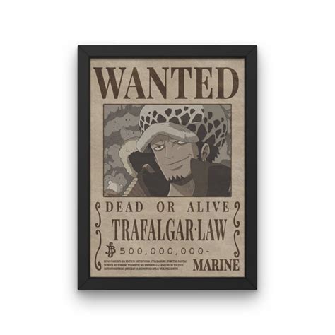 Trafalgar Law One Piece Wanted Bounty Posters Mugiwara Etsy