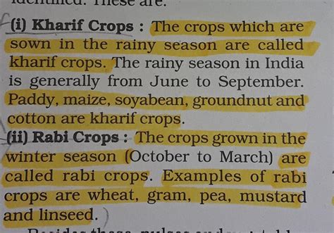Clasify The Following Crops Into Kharif And Rabi Crops And Write In The